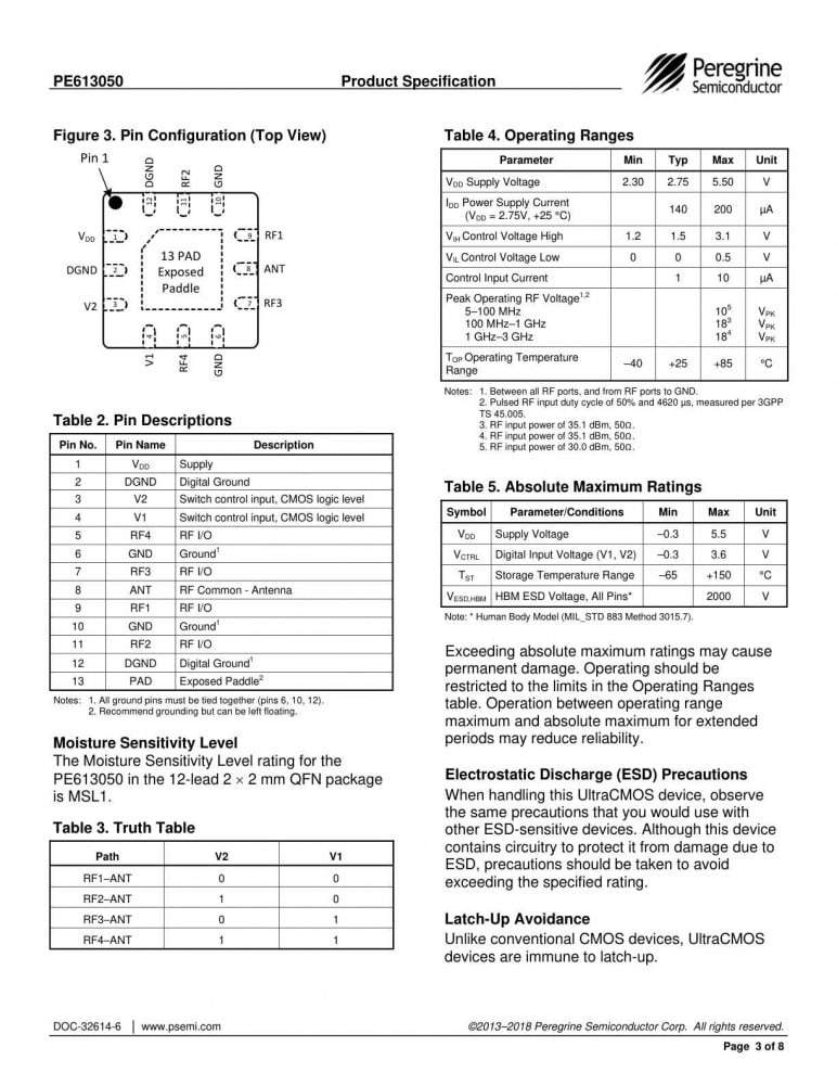 PE613050A datasheet page 3