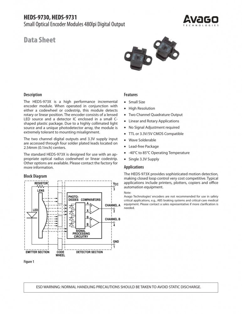 HEDS-9731#B50 datasheet page 1