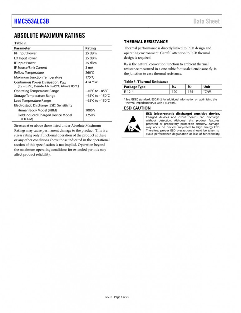 HMC553ALC3B datasheet page 4