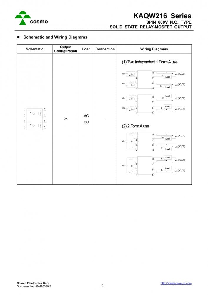 KAQW216S datasheet page 4