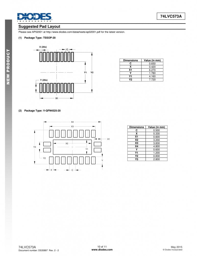 74LVC573AQ20-13 datasheet page 10