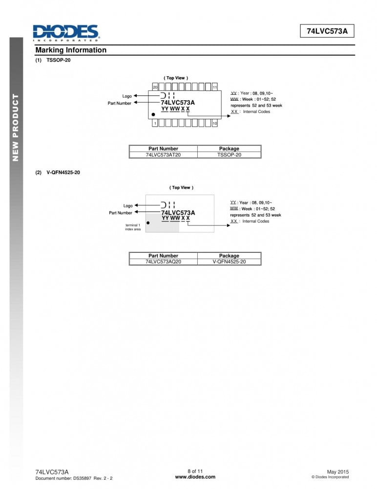 74LVC573AQ20-13 datasheet page 8