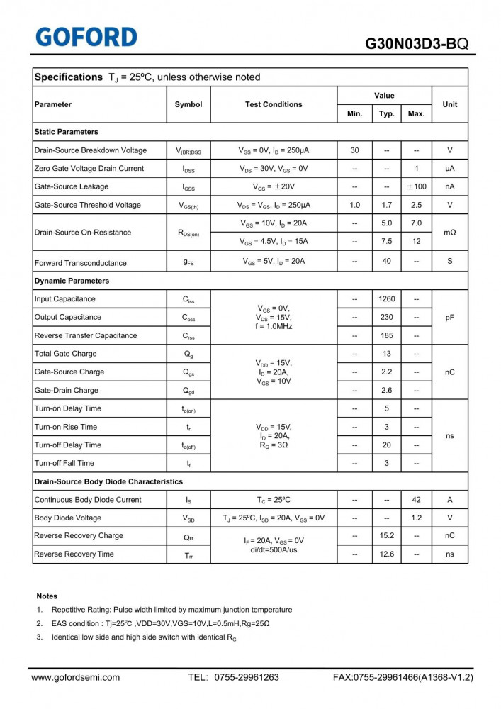 G30N03D3-BQ datasheet page 2