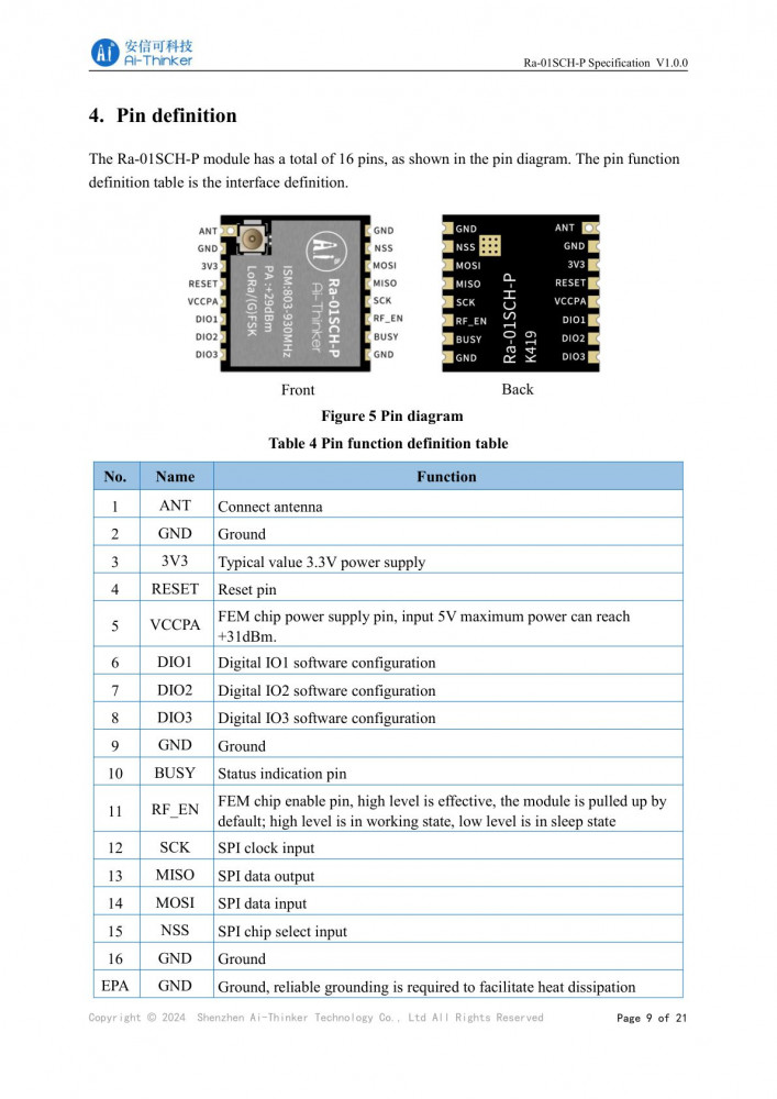 Ra-01SCH-P datasheet page 9