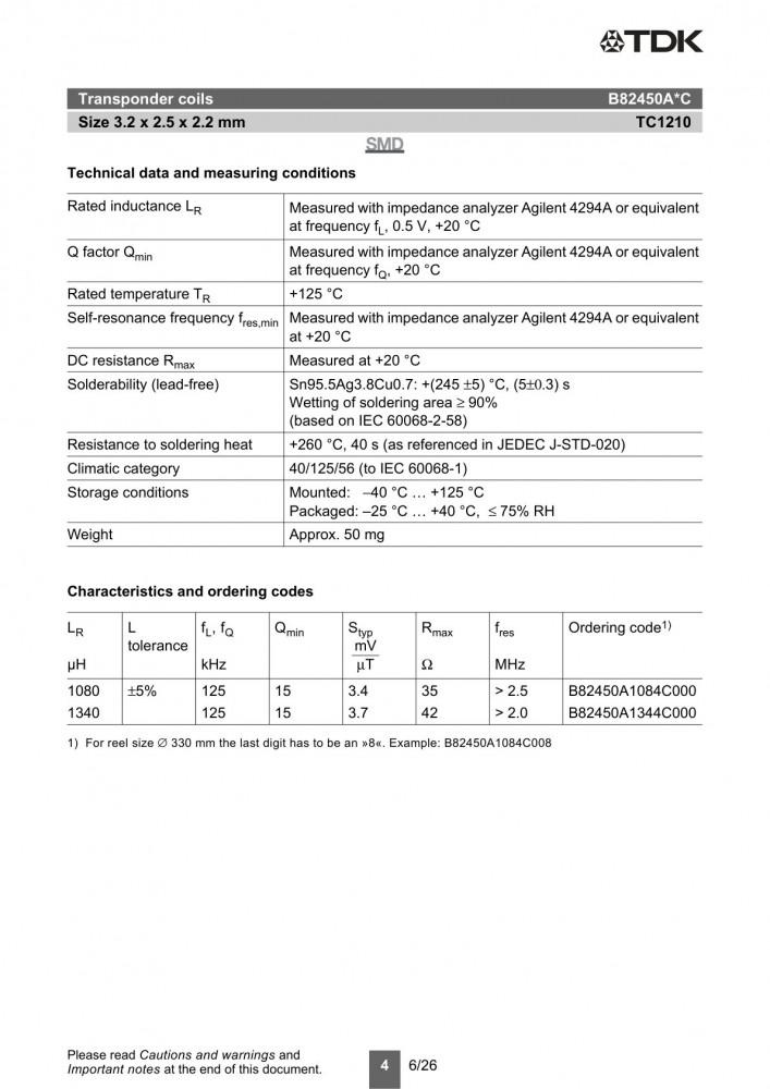 B82450A series document page 4