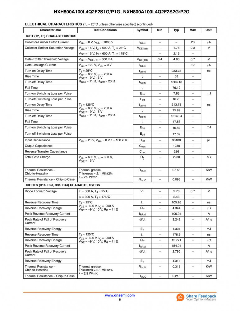 NXH800A100L4Q2F2 datasheet page 6