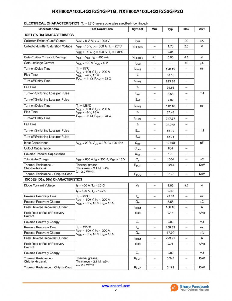 NXH800A100L4Q2F2 datasheet page 7