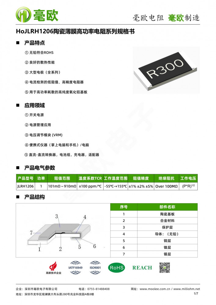 HoJLRH1206 datasheet page 1