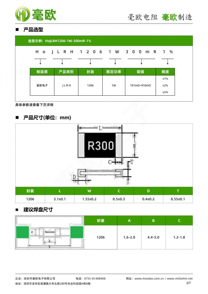 HoJLRH1206 datasheet page 2