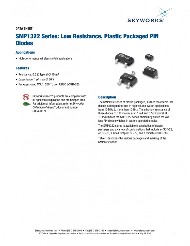 SMP1322-079LF datasheet page 1