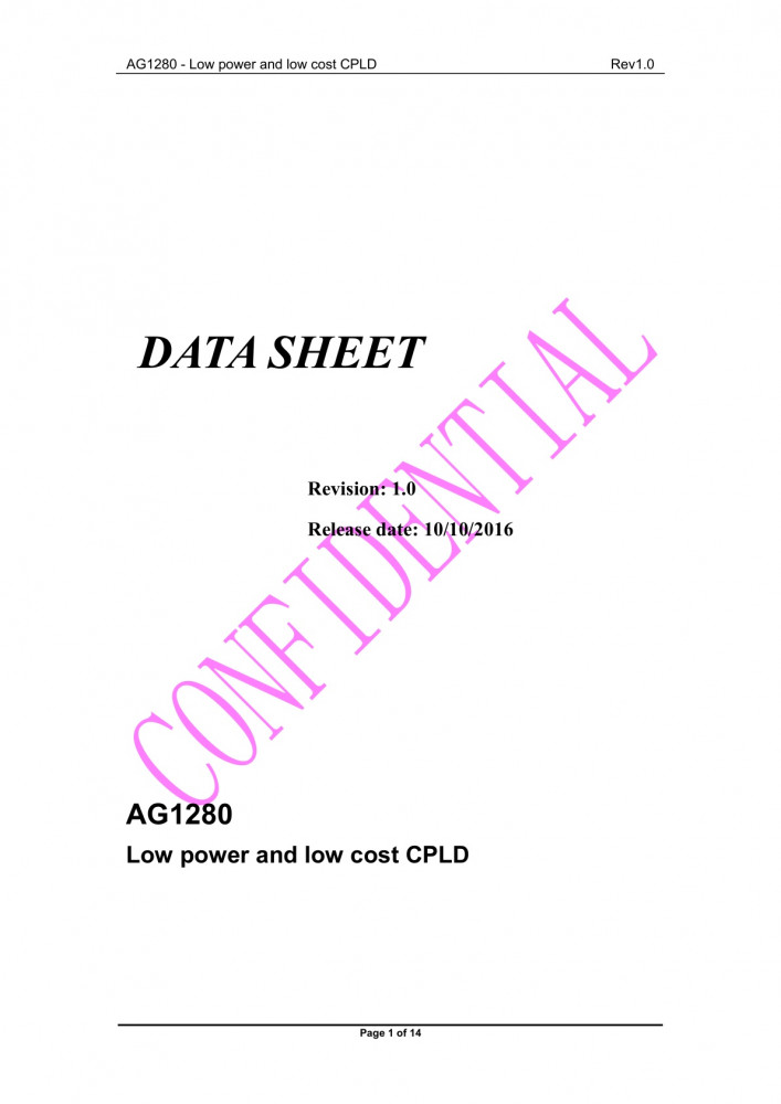 AG1280 datasheet page 1