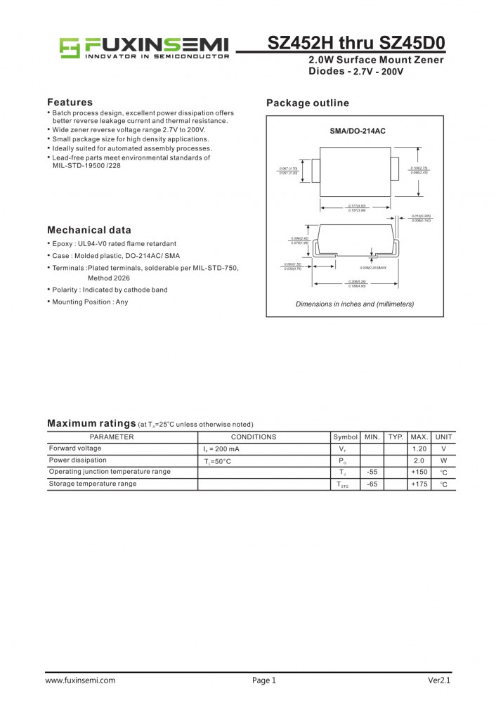 SZ459B datasheet page 1