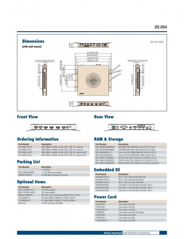 DS-054 product documentation page 2