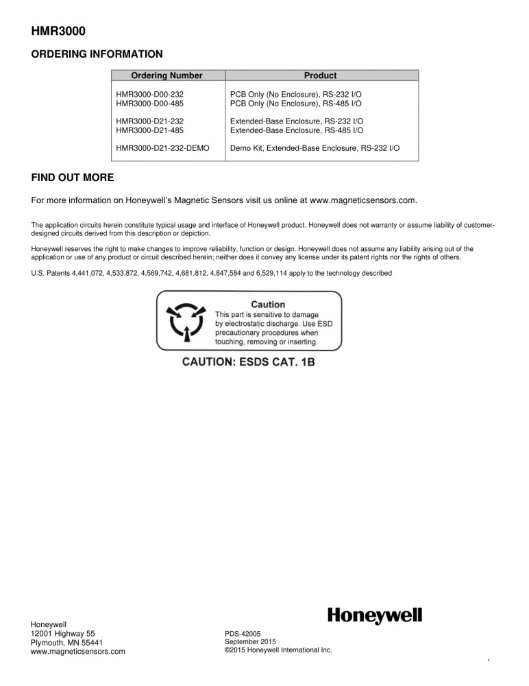 HMR3000 technical document page 7