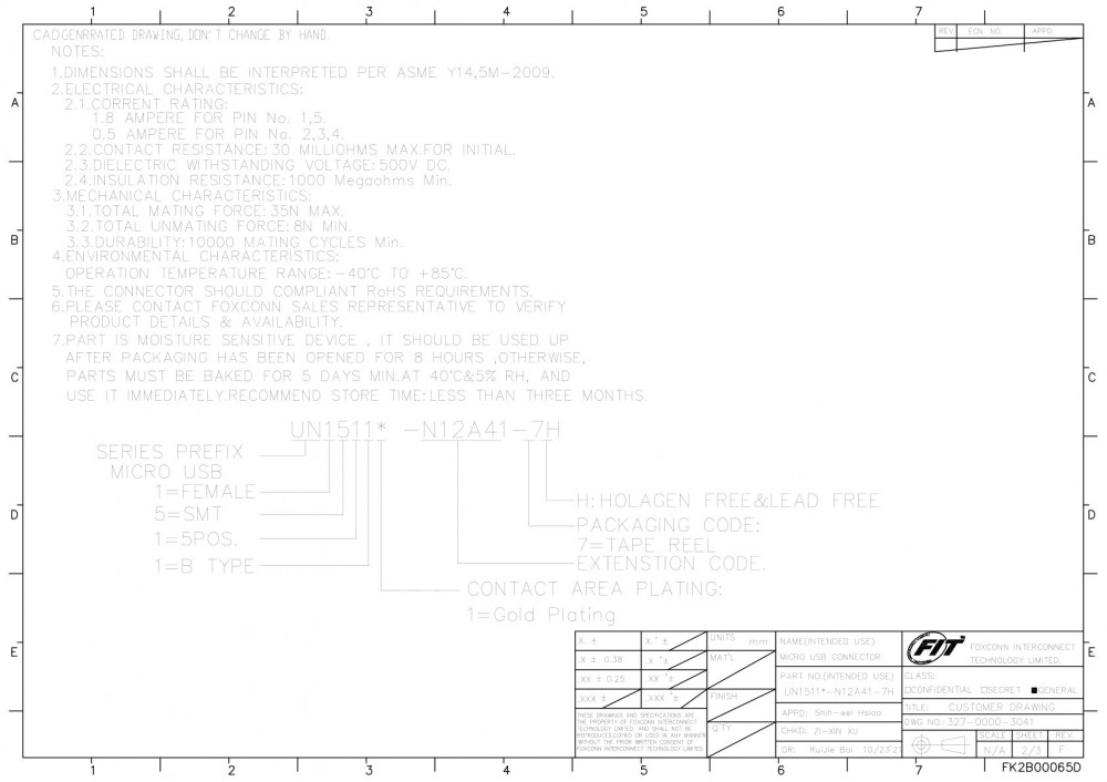 UN15111-N12A41-7H documentation page 2