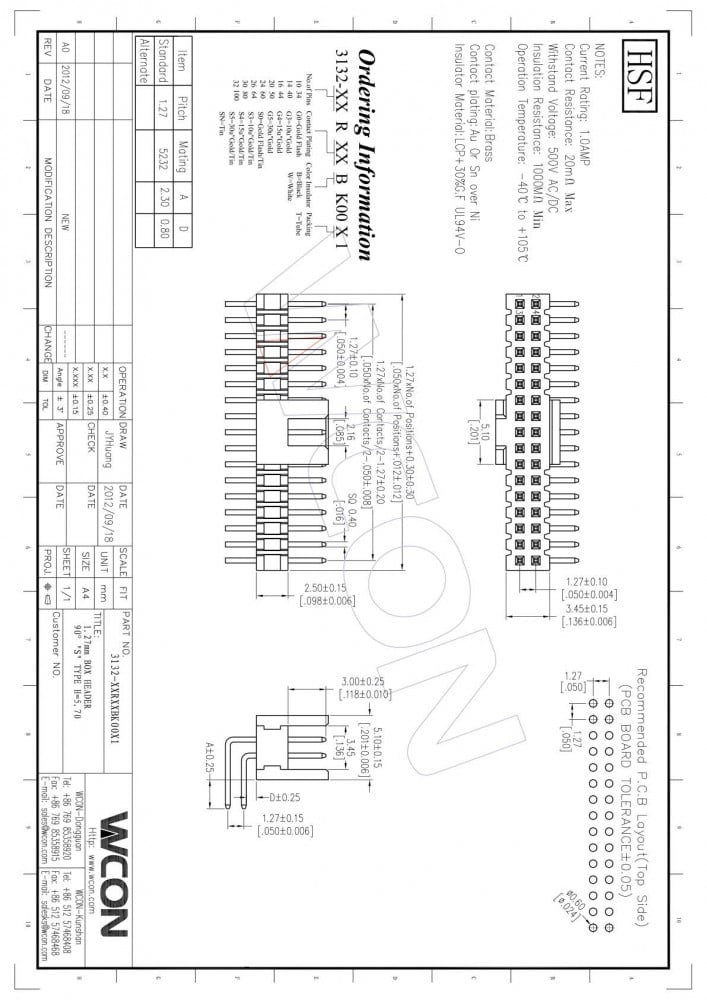 Wcon 3132-10RS0BK00T1 technical drawing preview