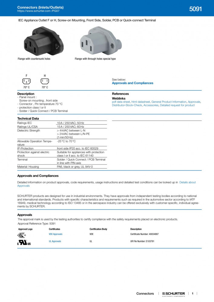 SCHURTER 6182.0005 datasheet page 1