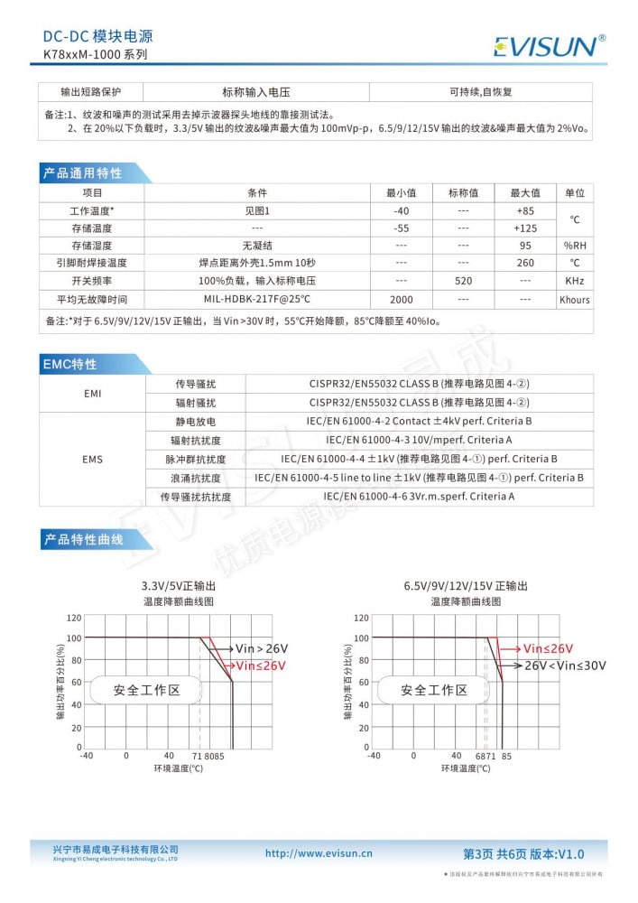 EVISUN K7805M-1000 datasheet page 3