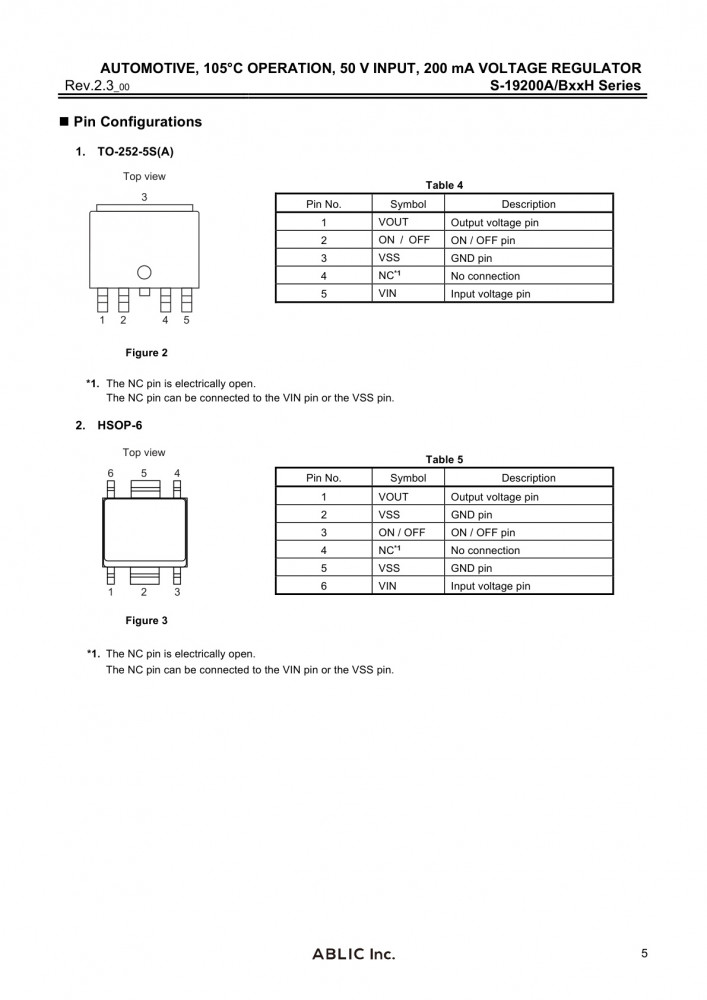 S-19200A/BxxH datasheet page 5