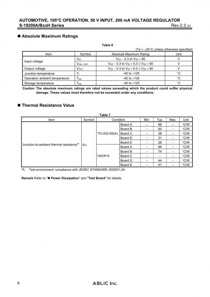 S-19200A/BxxH datasheet page 6
