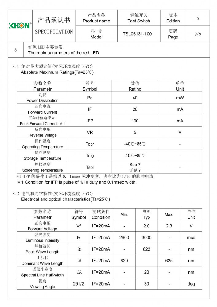TSL06131 specification page 9