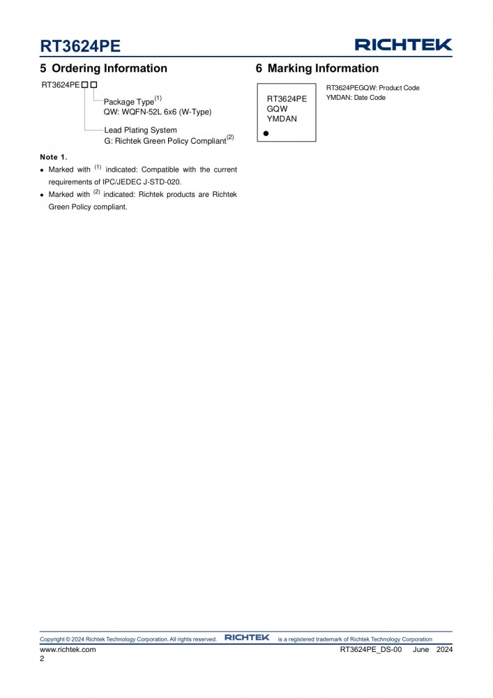 RT3624 technical document page 2