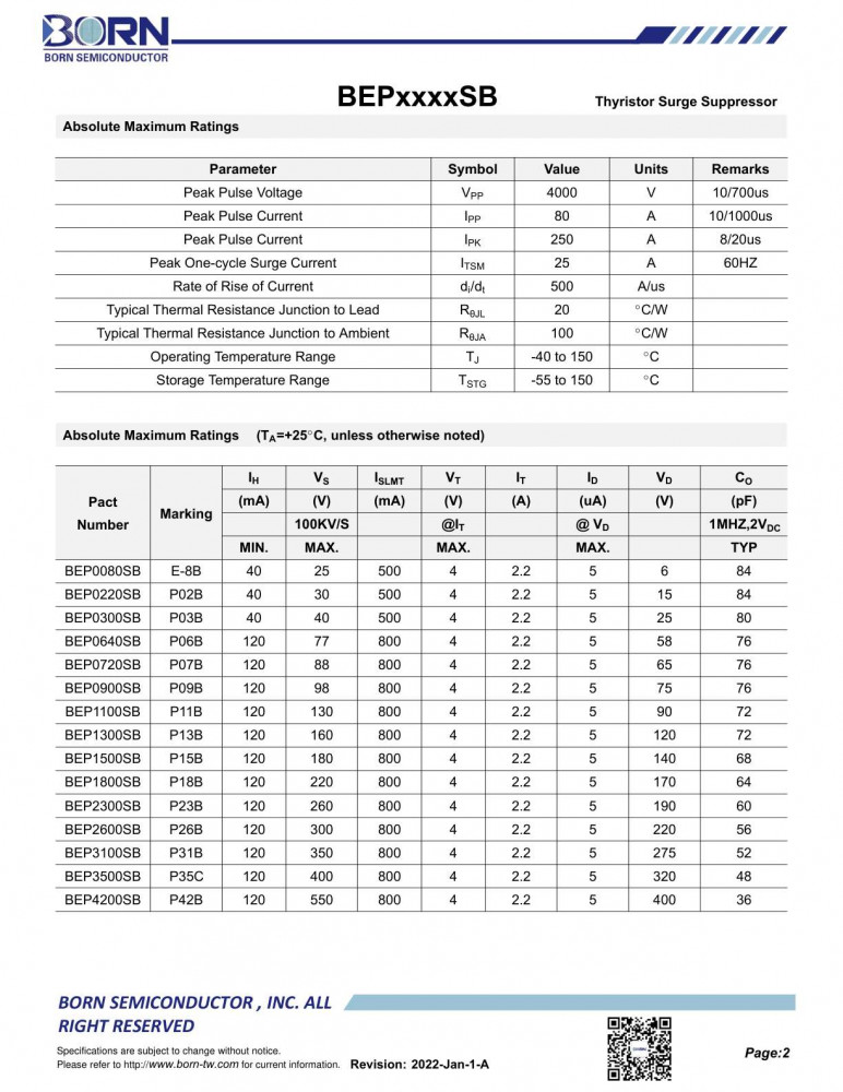 BEP4200SB datasheet page 2