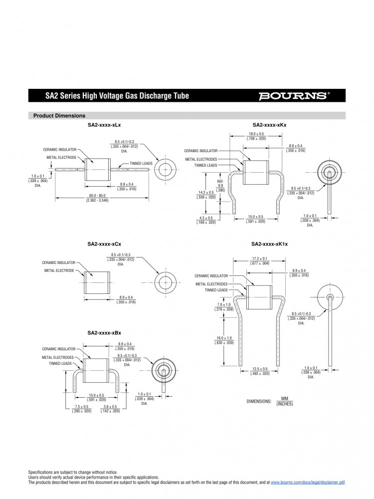 Bourns SA2 series datasheet page 3
