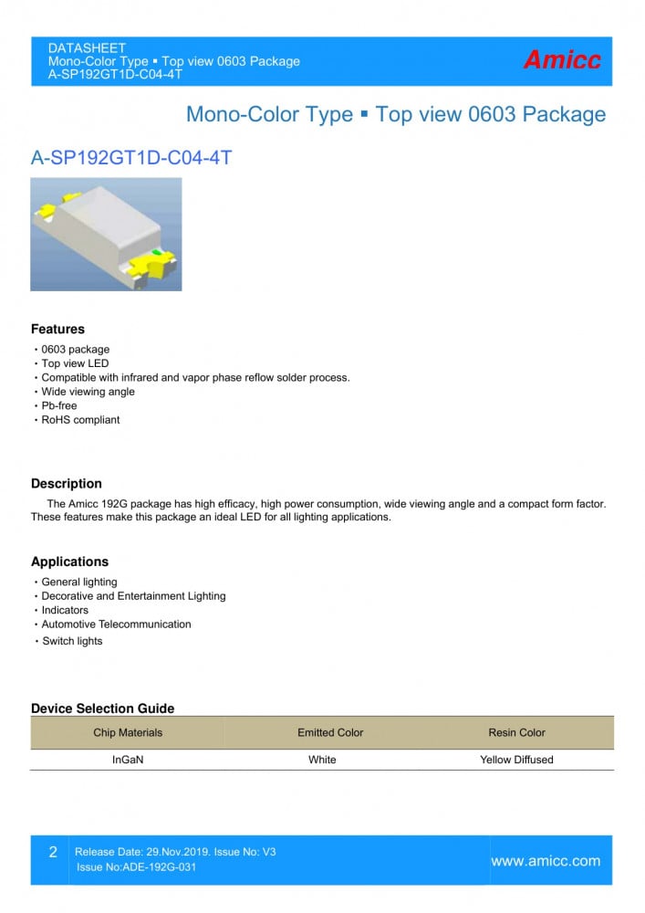 A-SP192GT1D-C04-4T datasheet page 2