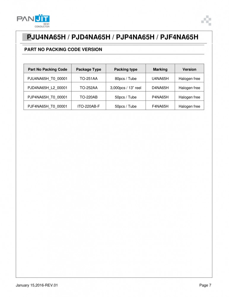 PANJIT PJF4NA65H datasheet page 7