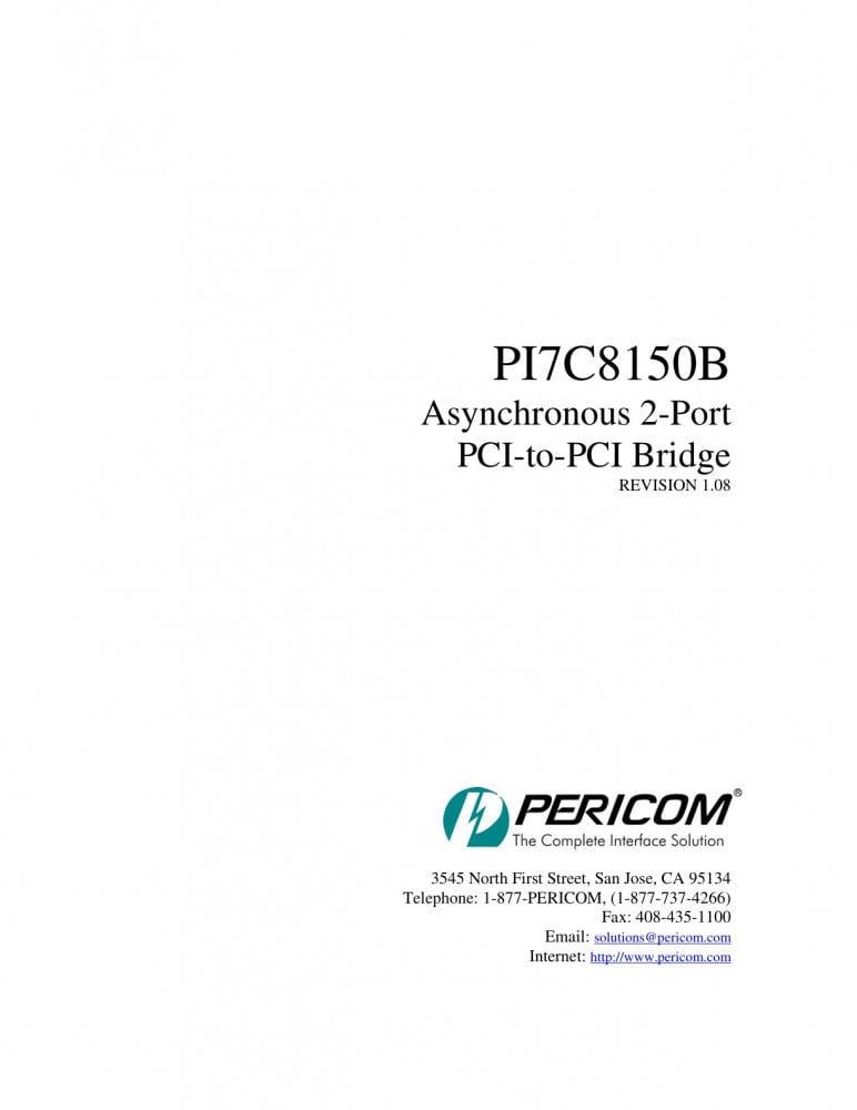 PI7C8150B datasheet page 1