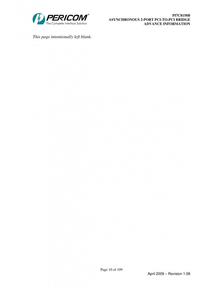 PI7C8150B datasheet page 10
