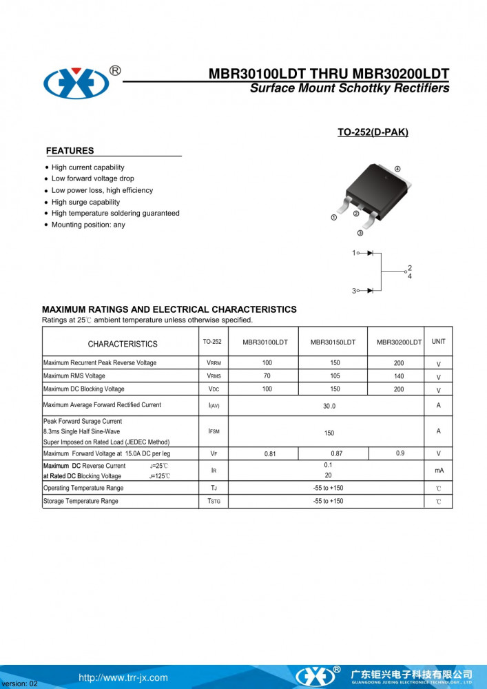 MBR30100LDT datasheet page 1