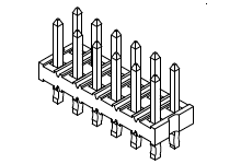 2.00mm Pitch, Milli-Grid PCB Header, Dual Row, Vertical, Surface Mount, Shrouded, 34 Circuits, 0.05µm Gold (Au) Plating, Dual Side Slots, Dual Friction Locks, Center Polarization, with Pegs, Tape and Reel