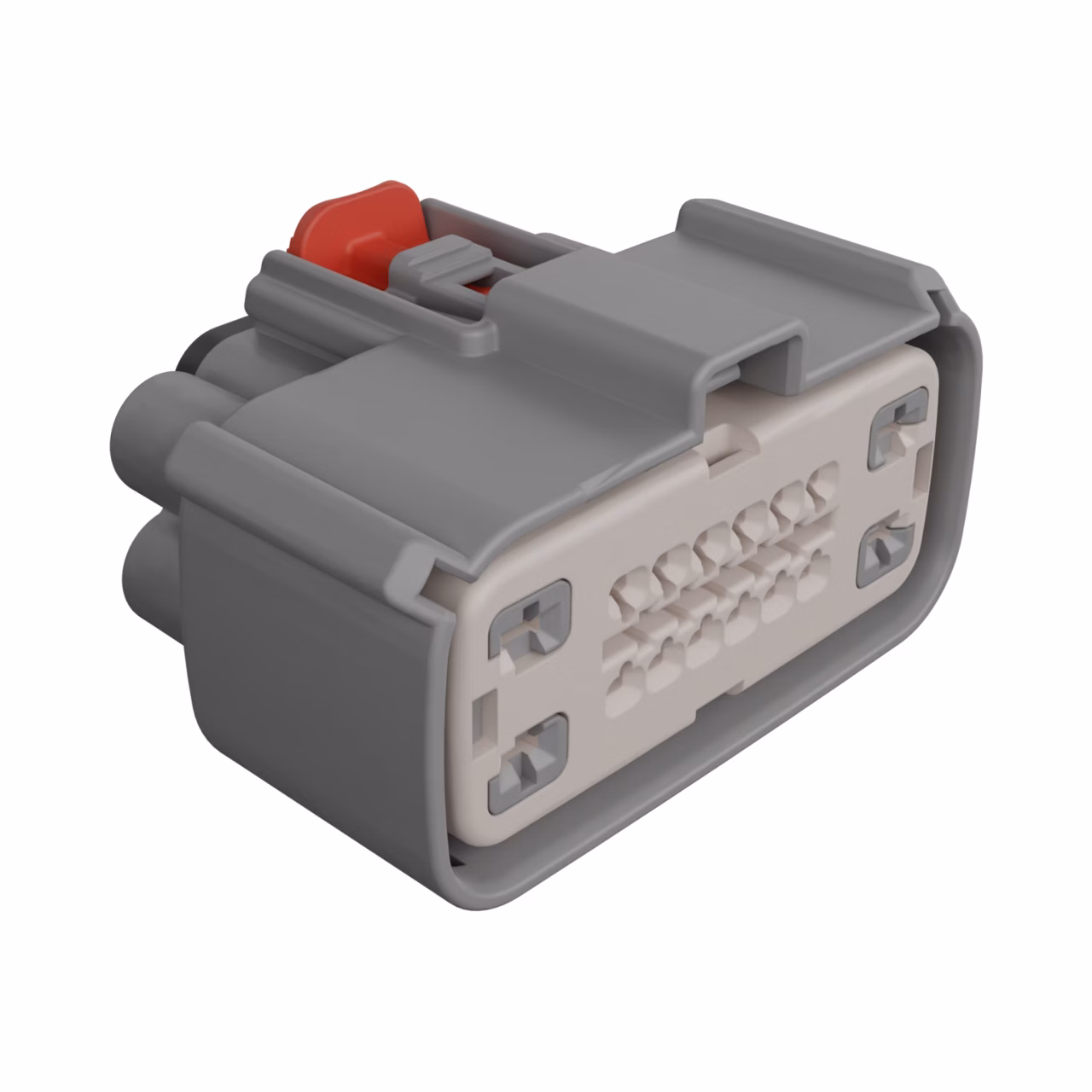 MX150 Hybrid Mat-Sealed Female Connector Assembly, Dual Row, 16 Circuits, Keying Option B, with Connector Position Assurance, Light Gray for sale
