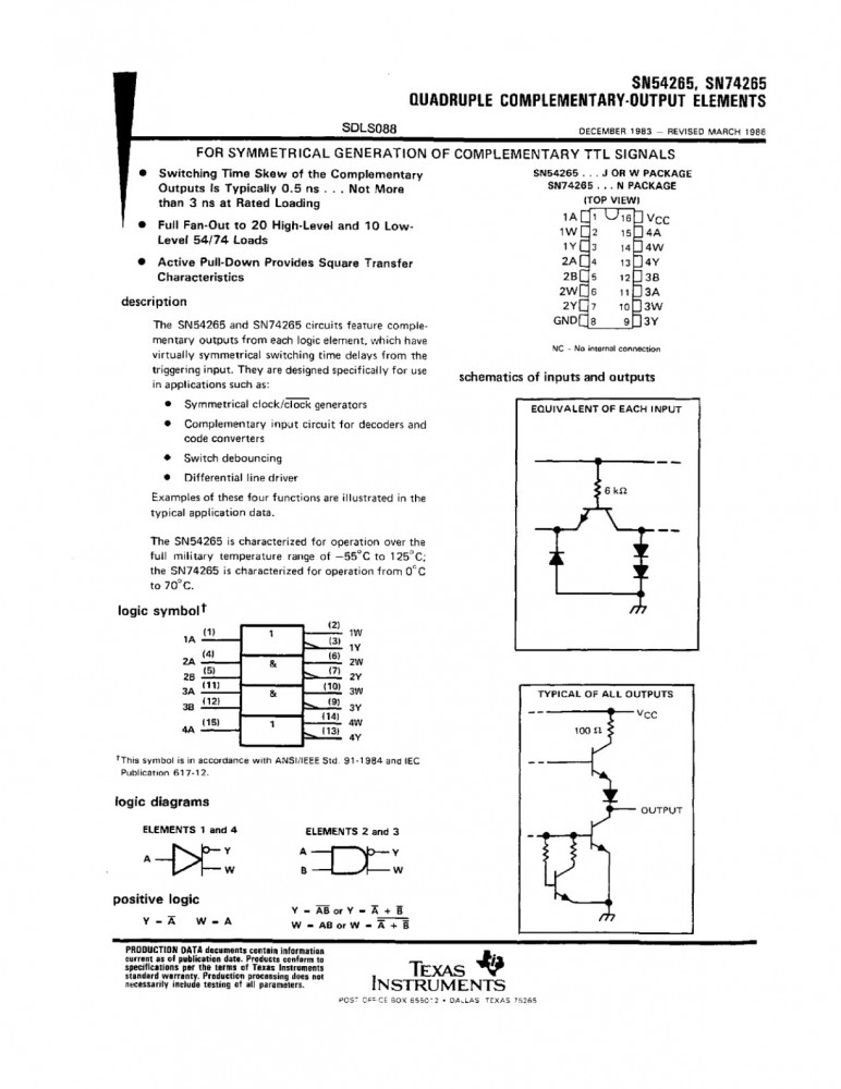 SN54265J/B datasheet page 2