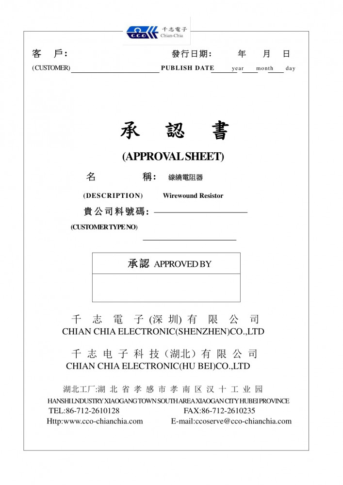 CCO KNP wirewound resistor datasheet page 1