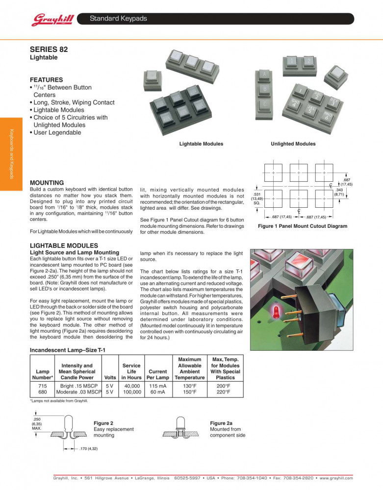 Grayhill Series 82 technical document page 1