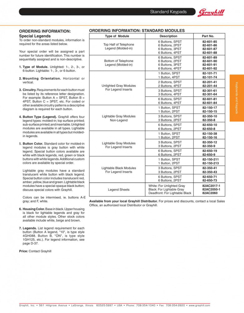 Grayhill Series 82 technical document page 6