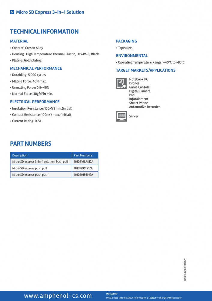 Amphenol 10102166A812A technical document page 2