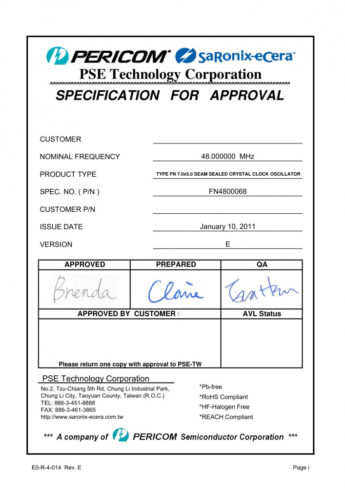 FN4800068 specification page 1