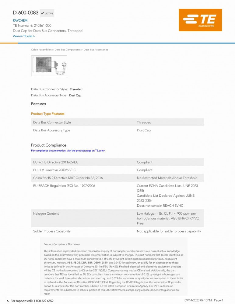 D-600-0083 technical document page 1