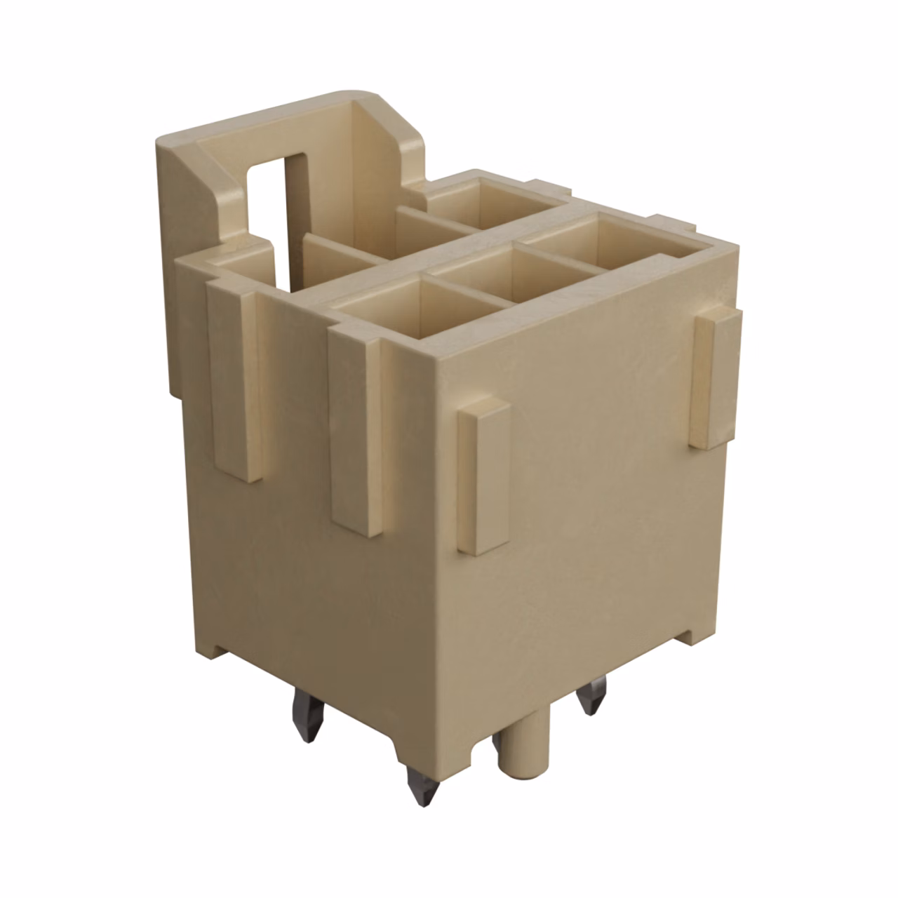 Ultra-Fit Vertical Header, 3.50mm Pitch, Dual Row, 6 Circuits, with Kinked Pins, 0.76µm Gold (Au) Plating, Natural, Glow-Wire Capable, Tray for sale