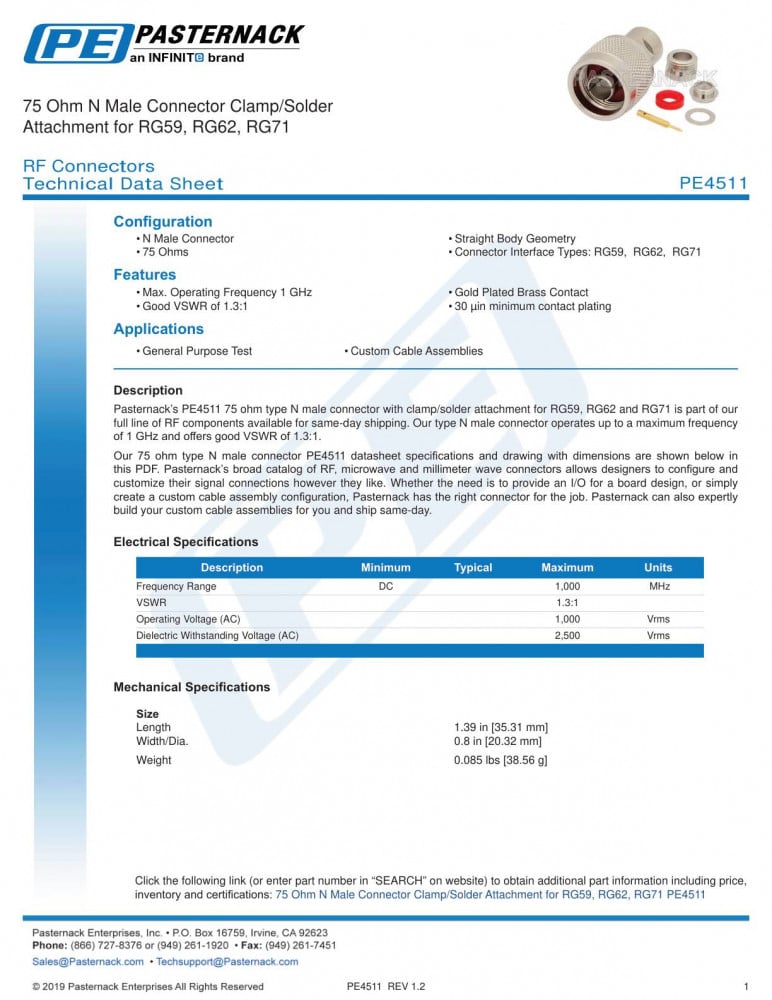 PE4511 datasheet page 1