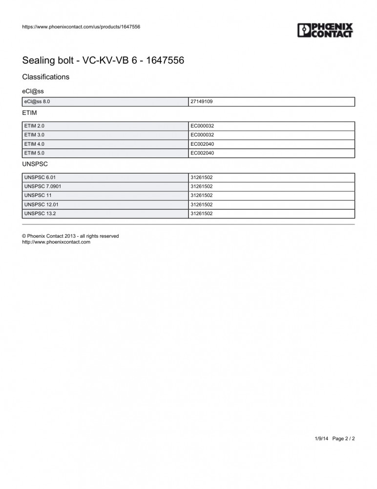 Phoenix Contact 1647569 technical document page 2