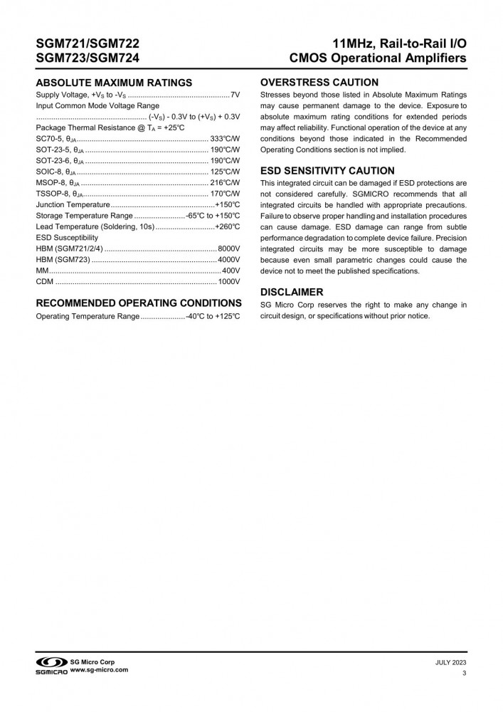 SGM723 datasheet page 3