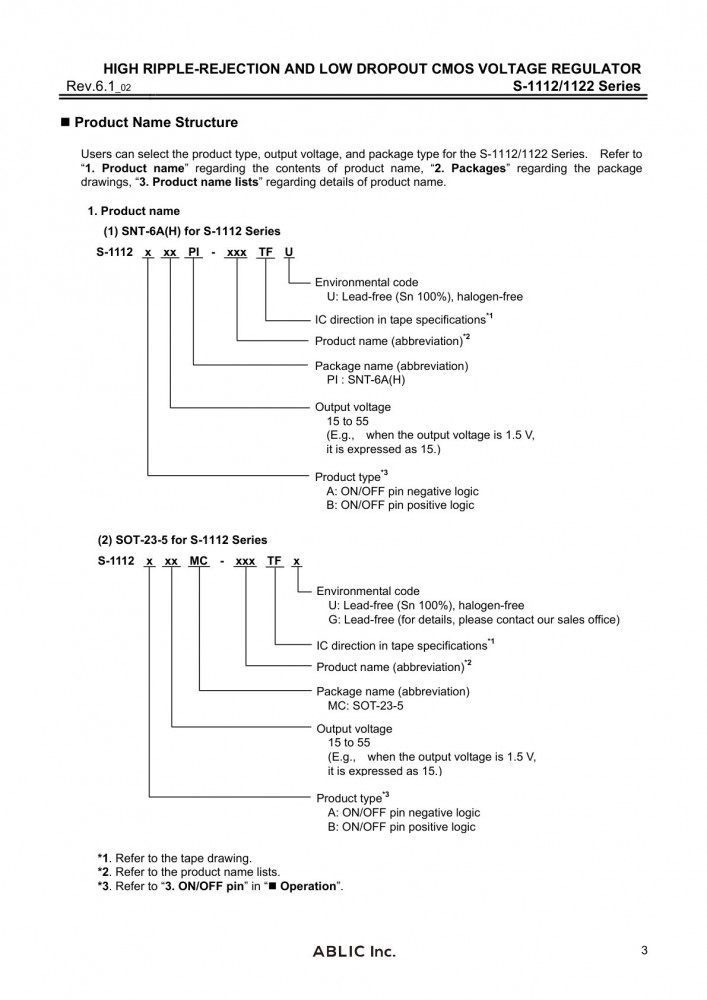 S-1112/1122 datasheet page 3