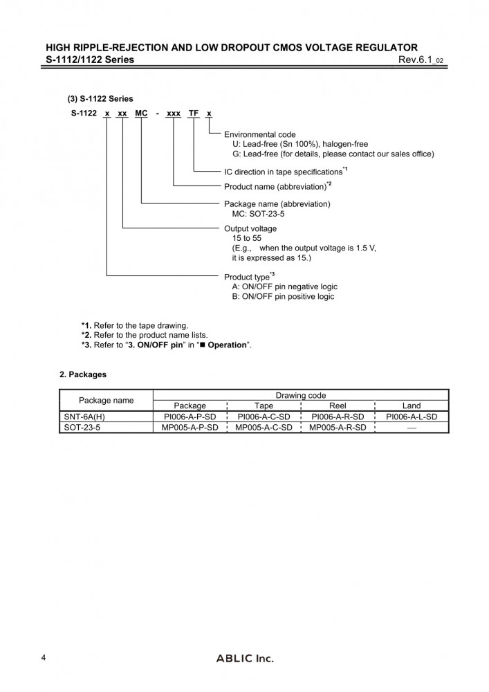 S-1112/1122 datasheet page 4