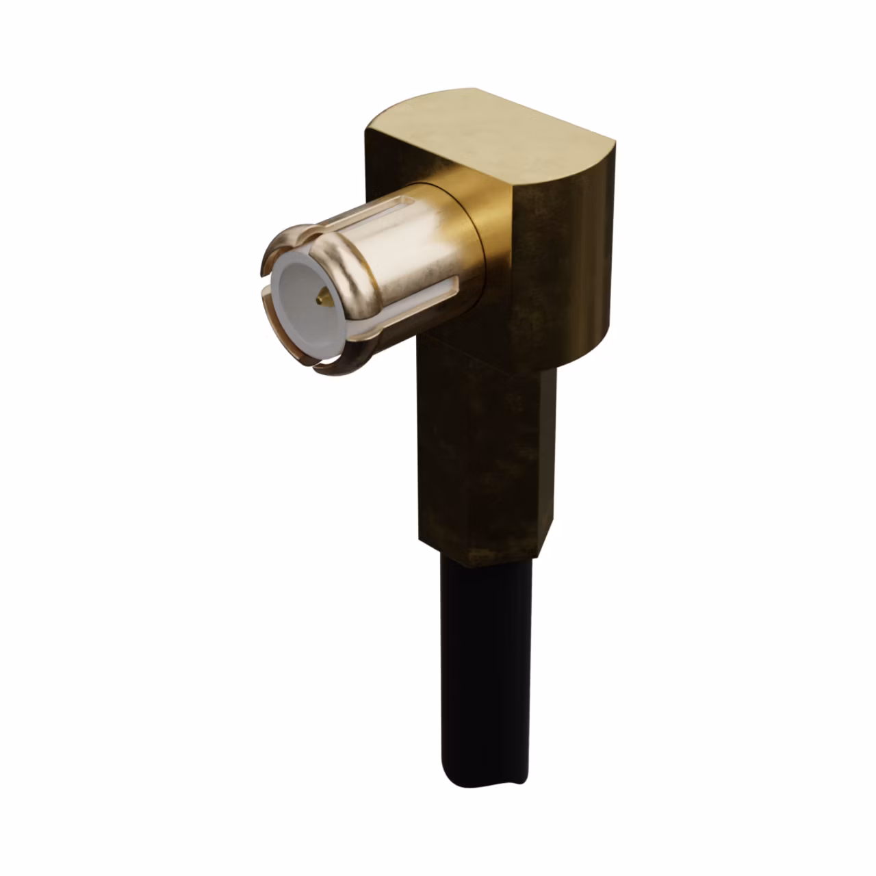 MCX Plug, Right-Angle, Crimp, RG-174, RG-188 and RG-316 Cable, Brass Body, 0.25µm Gold (Au) Plated, 50 Ohms for sale