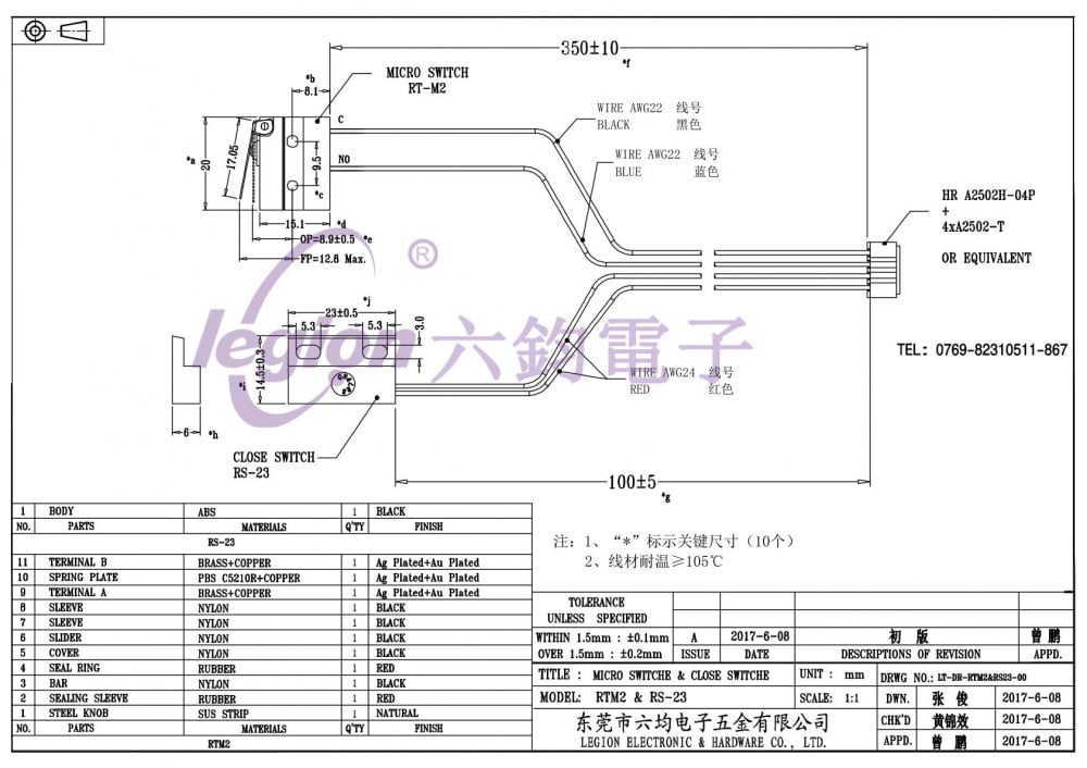 Legion RTM2 and RS-23 technical drawing